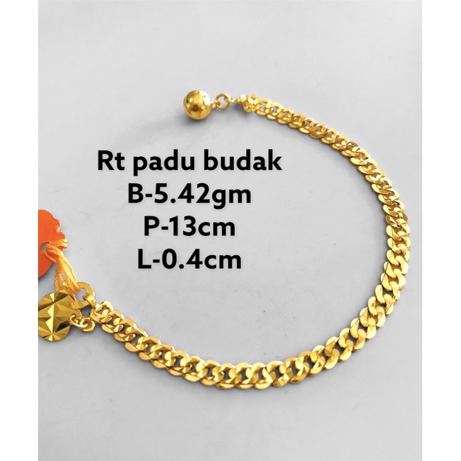 Rantai tangan padu emas 916 tulen (budak ) | Shopee Malaysia