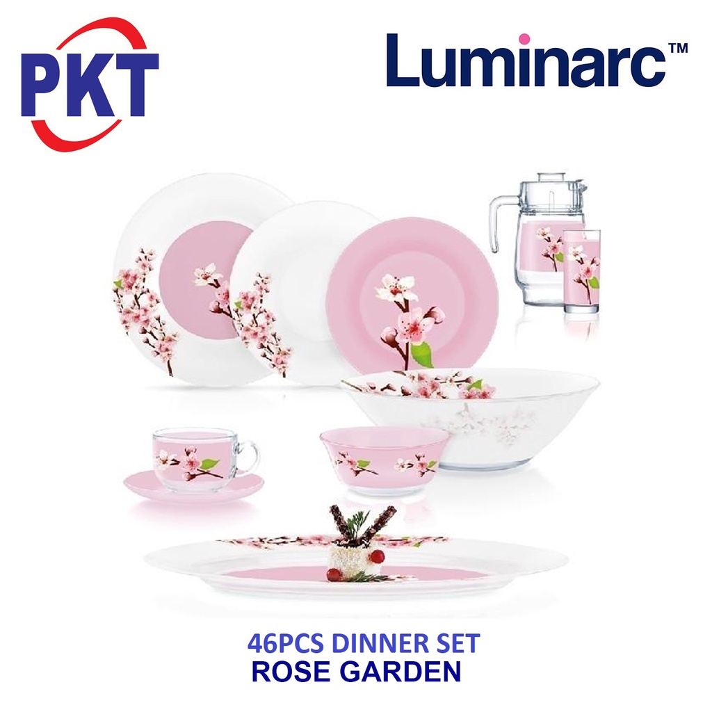 LUMINARC 46PC DINNER SET ROSE GARDEN / SET MAKAN LUMINARC Q0926 ...
