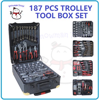 TOOLBOX TROLI TROLLEY PRC 187PCS TROLLEY TOOL BOX KOTAK TOOLS SET ...