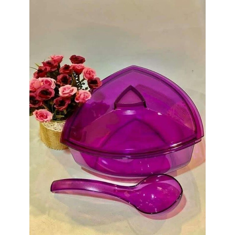 Tupperware Roza triangular server (1) 2.2L with ladle | Shopee Malaysia