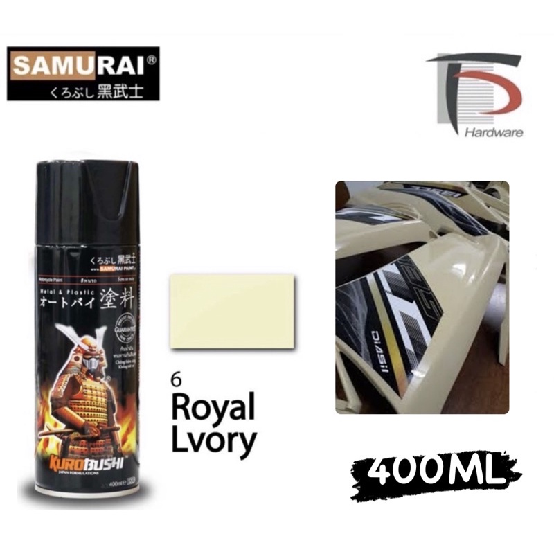 [100% ORIGINAL] SAMURAI STANDARD COLOUR SPRAY PAINT - ROYAL IVORY 6 ...