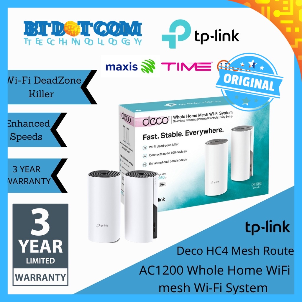 BTDC TP-LINK Deco HC4 2 Pack/HC4 3 Pack AC1200 Dual Band Whole Home ...