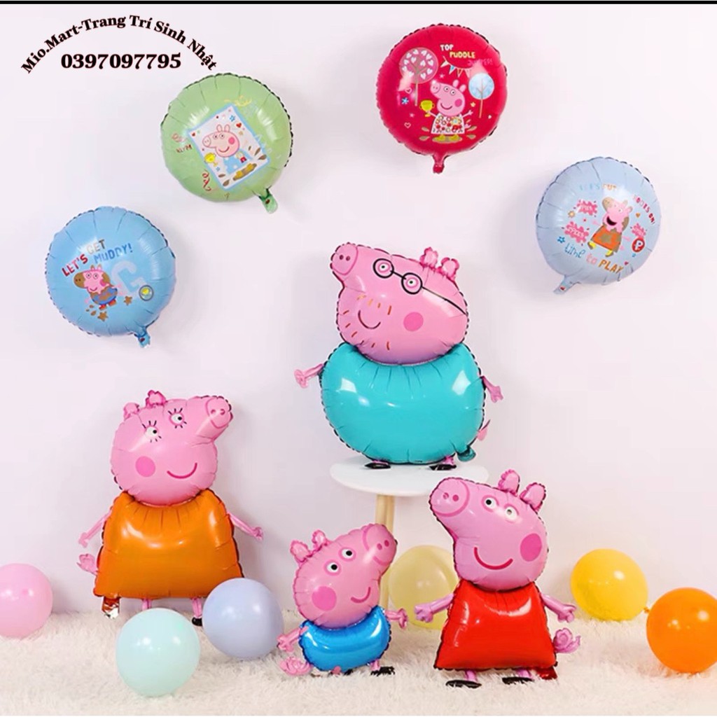 Peppa Pig Balloons in All Colors, Pig Family Balloons for Birthday ...