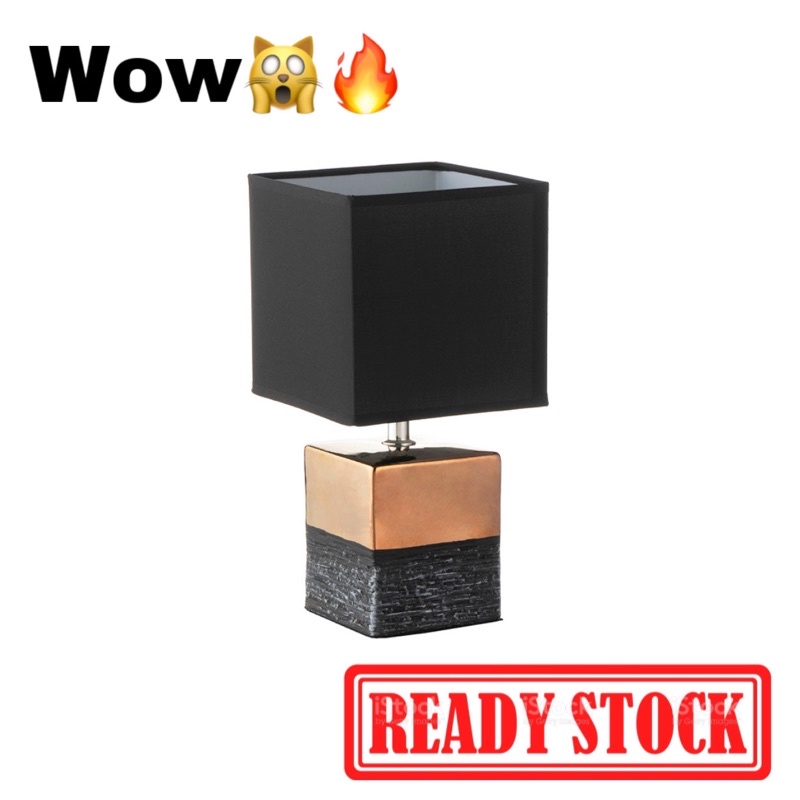 🔥SSF Black theme Table Lamp/Lampu Meja tema hitam emas/Lampu tidur ...