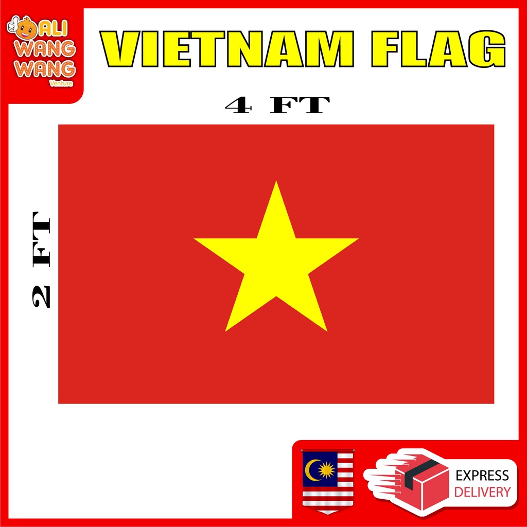 VIETNAM FLAG 2X4 3X5 FEET KAKI / READY STOCK IN MALAYSIA / BENDERA ...