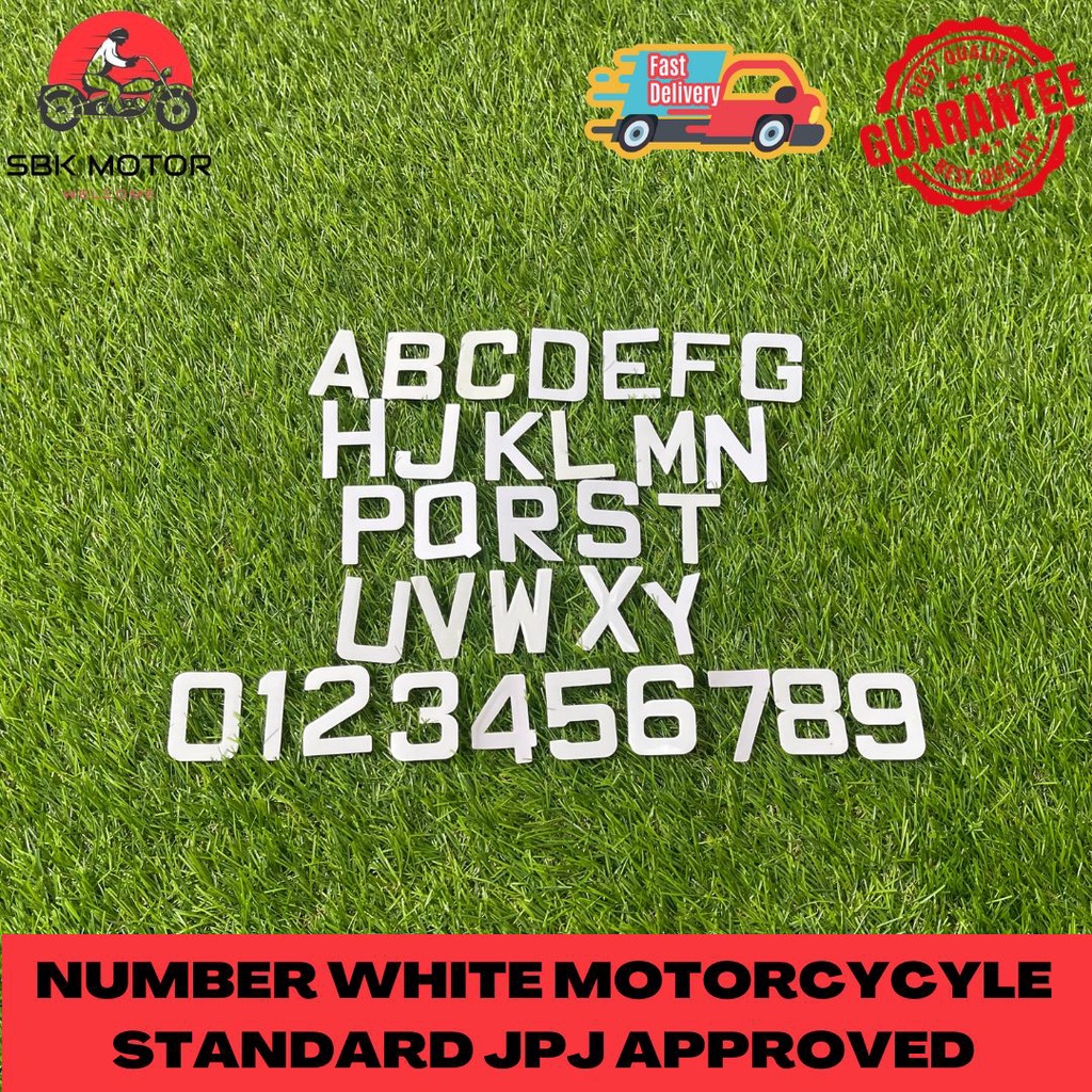 🔥【SBK MOTOR】JPJ Approved White Number Plate Sticker | Motorcycle ...