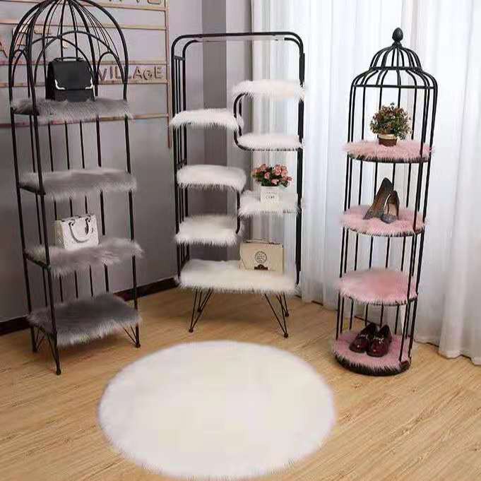 Ready Stock Square White Plush Fluffy Shaggy Soft Floor Mat Faux Fur ...