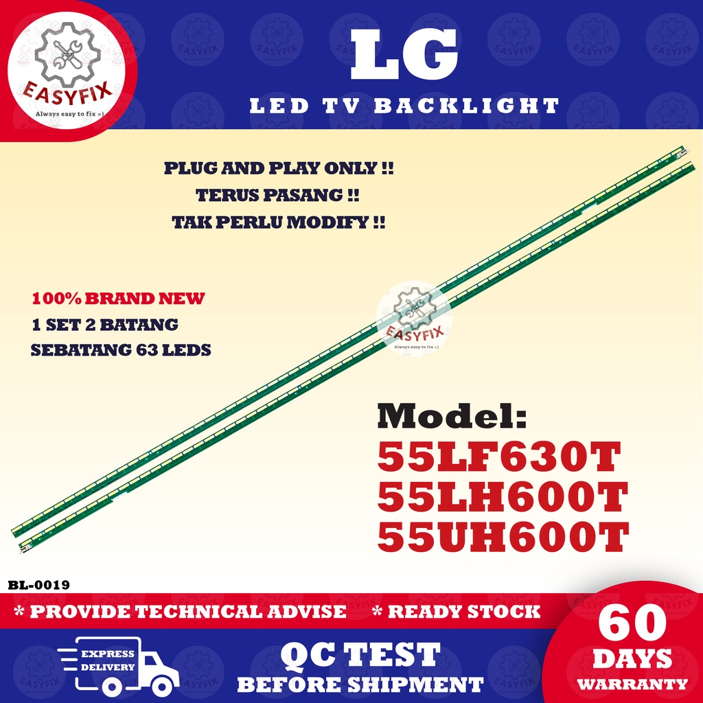 ( NEW ) 55LF630T / 55LH600T / 55UH600T LG 55 INCH LED TV BACKLIGHT ...