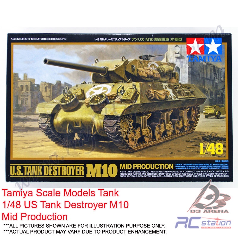 Tamiya Scale Models Tank #32519 - 1/48 US Tank Destroyer M10 Mid ...