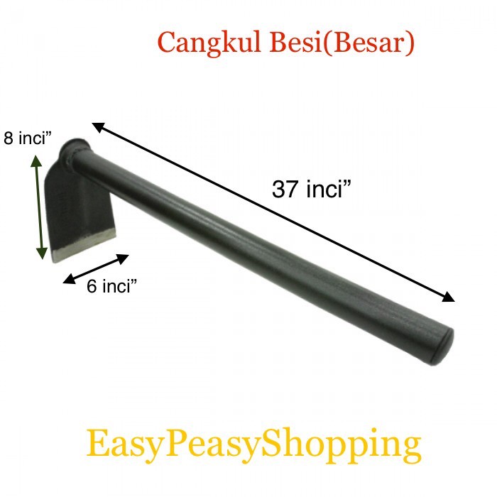 Heavy Duty Metal Hoe With Handle(BIG) / Besi Cangkul/Cangkul Besi Tebal ...