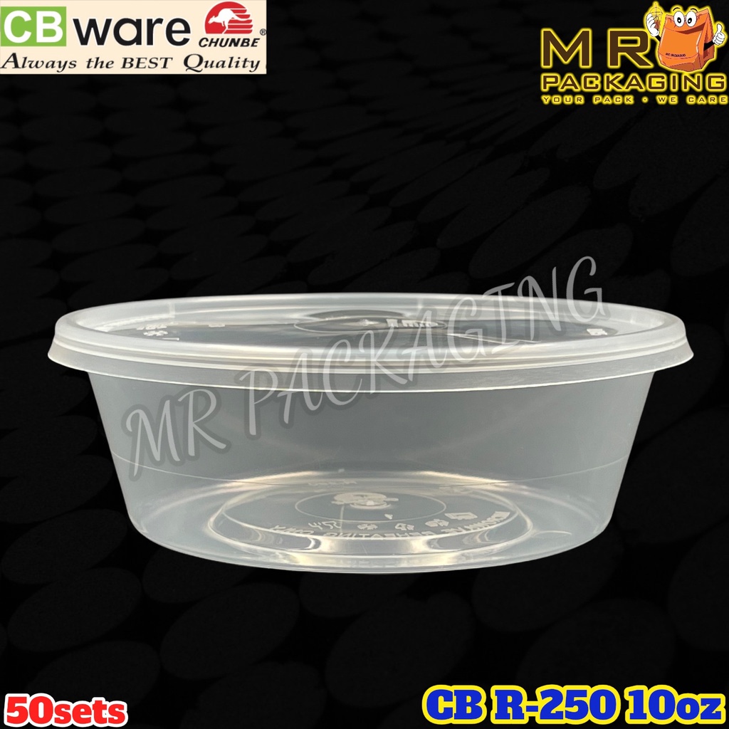 CB R250 Round Container with Lid ( 50sets± ) 310ml 10oz Disposable ...