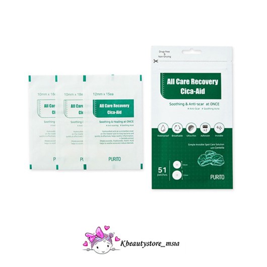 PURITO All Care Recovery Cica-Aid 51 patches (10mm x 36ea) + (12mm x 15ea) | Shopee Malaysia