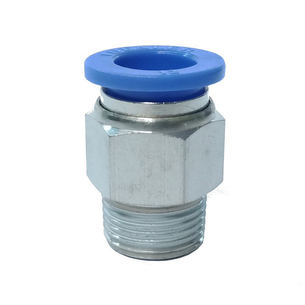 Pneumatic Push In Fitting 12mm X 3/8" Nickel Plated Straight Male ...