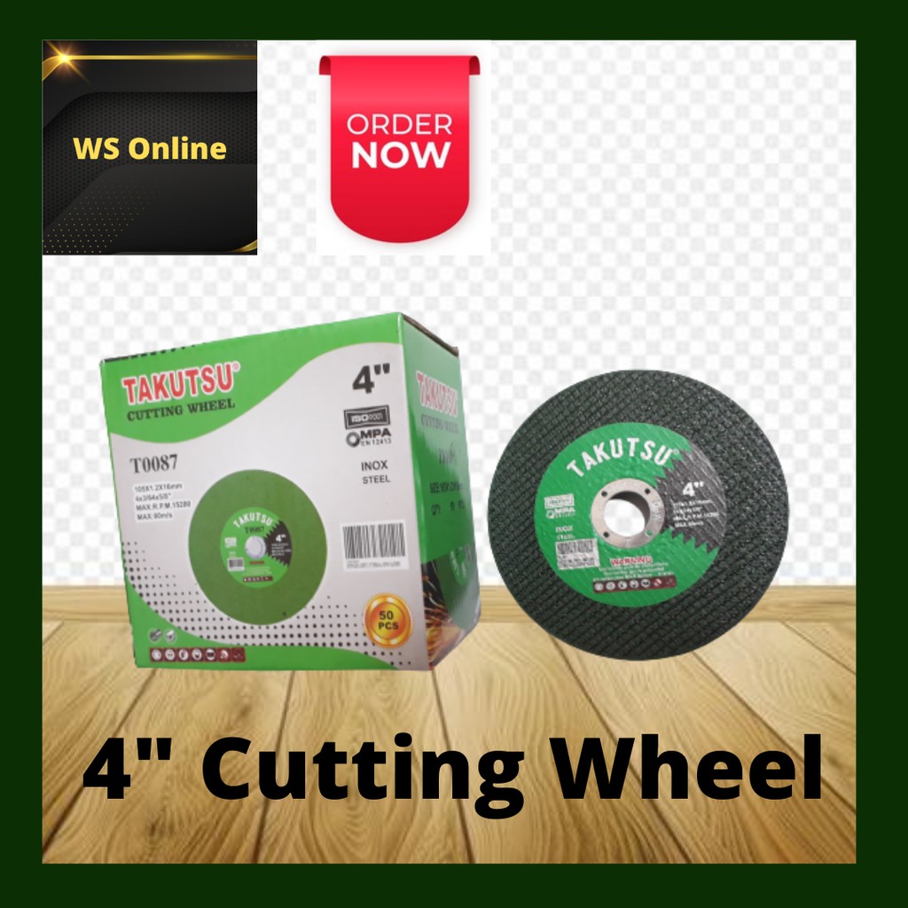 TAKUTSU CUTTING WHEEL 4" CUTTING DISC MATA GRINDER POTONG BESI S/STEEL ...