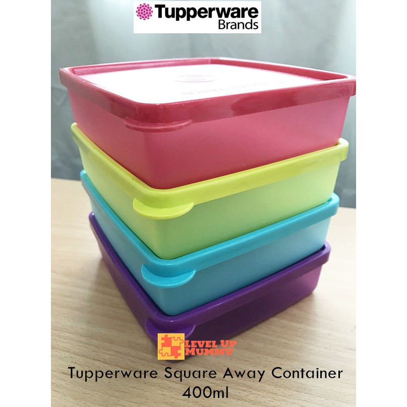 Tupperware Square Away Food Sandwich Container 1 pc - 400ml | Shopee ...
