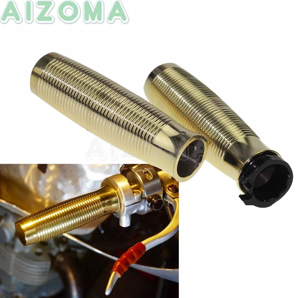 Brass Motorcycles 1'' 25.4mm HandleBars Grip Custom Rough Craft Hand ...