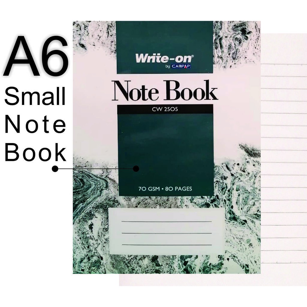 Buku Nota CAMPAP Write-On A6 Small Note Book CW 2505 80pages | Shopee ...