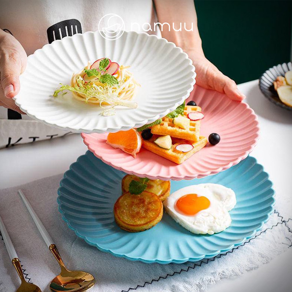 NAMUU Nordic Ceramic Plate Western Stick Plate Food Salad Breakfast ...