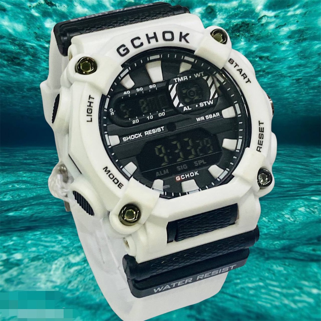 GCHOK Sport Watch Men Watch Amry Analog-Digital Multi-Function LED ...