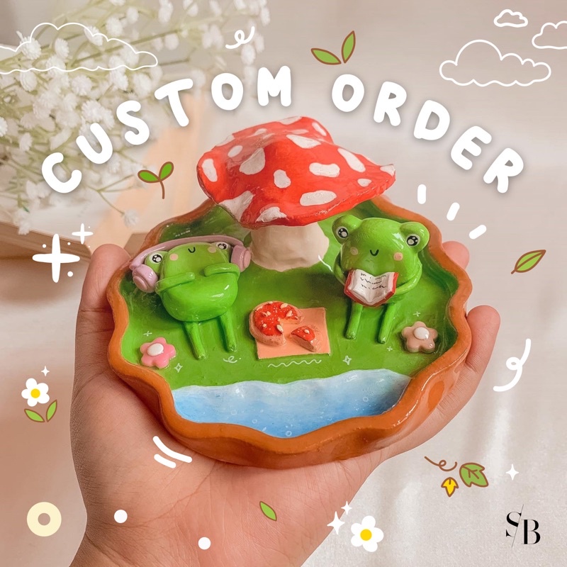CLOSED‼️• [Custom Order] Handmade Clay Trinket Dish & Coasters Art ...