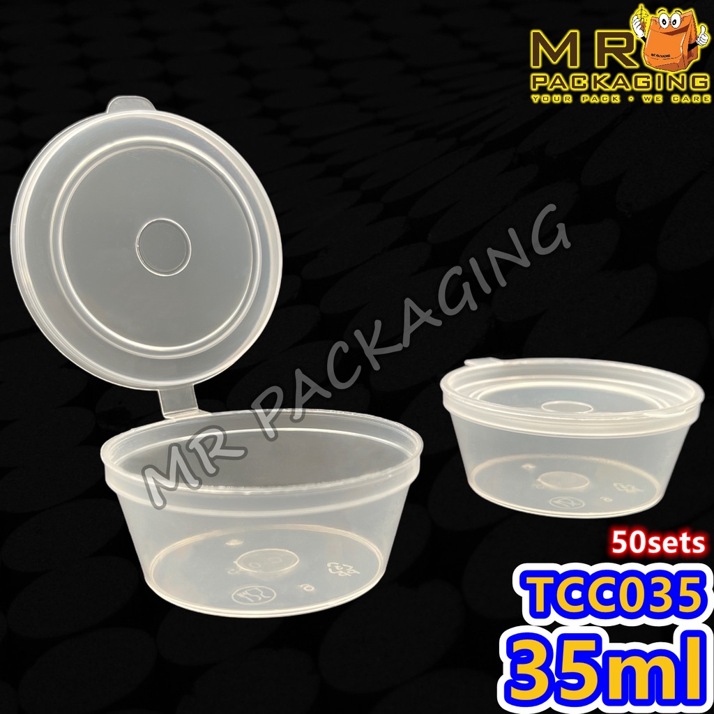TCC035 35ml Round Container Hinged Lid ( 50pcs± ) 35 ml Disposable ...