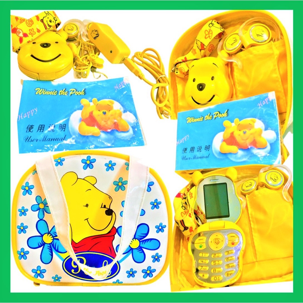 [READY STOCK] Disney Winnie The Pooh Portable Phone Set with Pouch ...