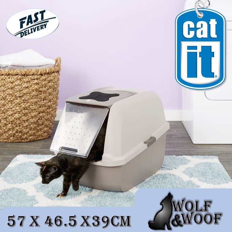 Catit Hooded Cat Pan (Model 50722) - (Cat Litter Box, Cat Sand Box ...