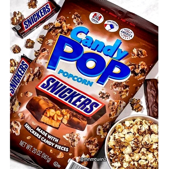 USA Candy Pop Popcorn with Snickers Chocolate Candy Pieces (28g ...