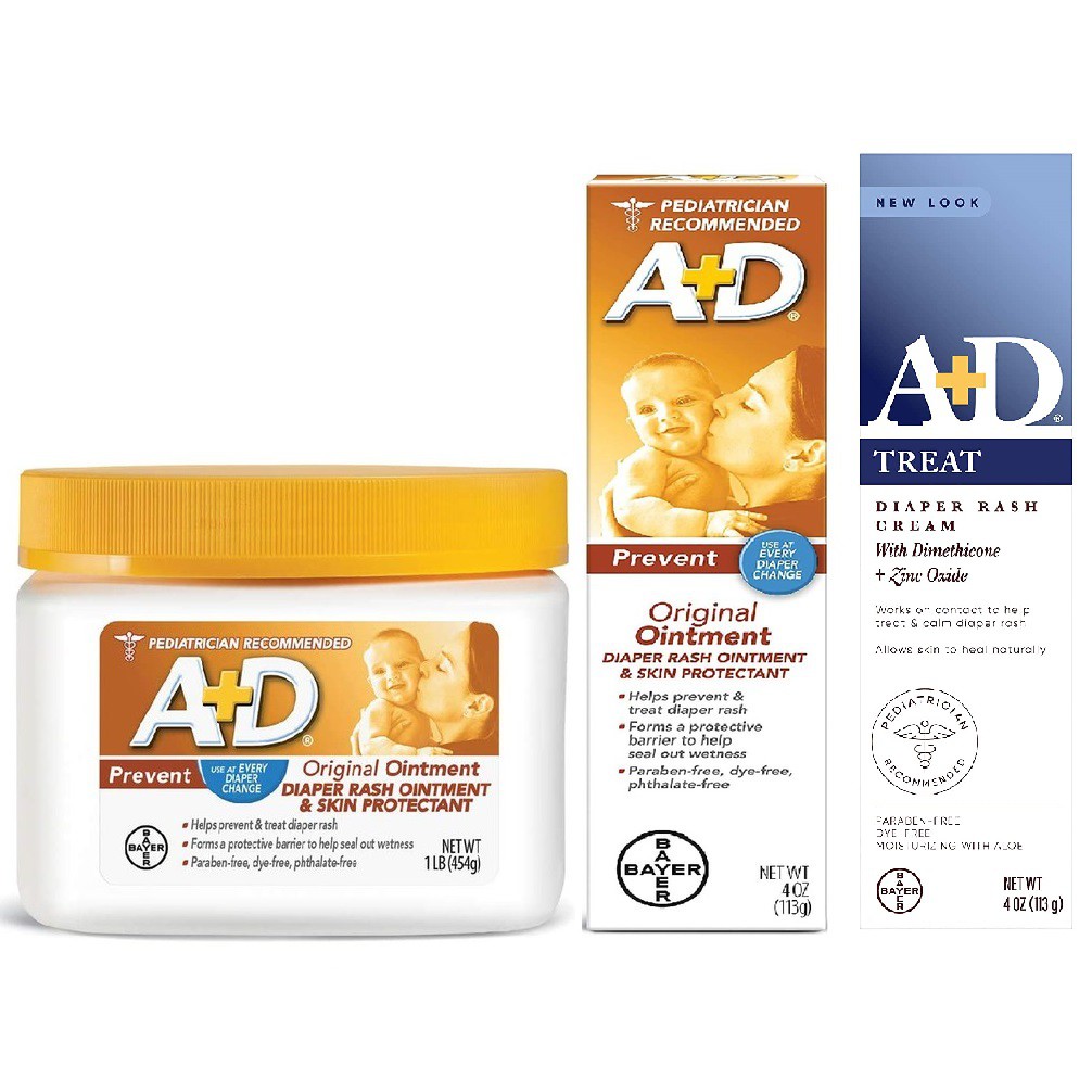 A+D Original Diaper Rash Ointment Skin Protectant With Lanolin and ...