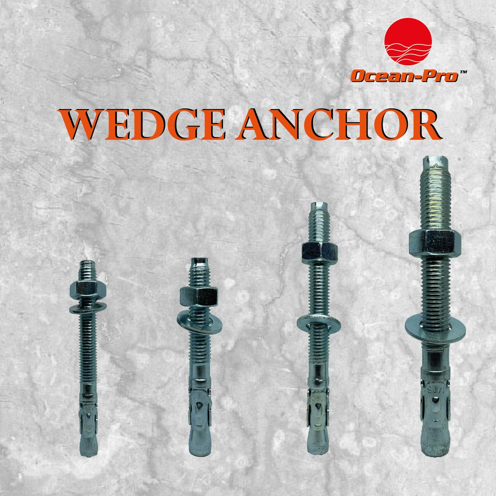 [OCEAN PRO] Wedge Anchor / Wall Plug / Zinc Plated / Size : M8, M10 ...