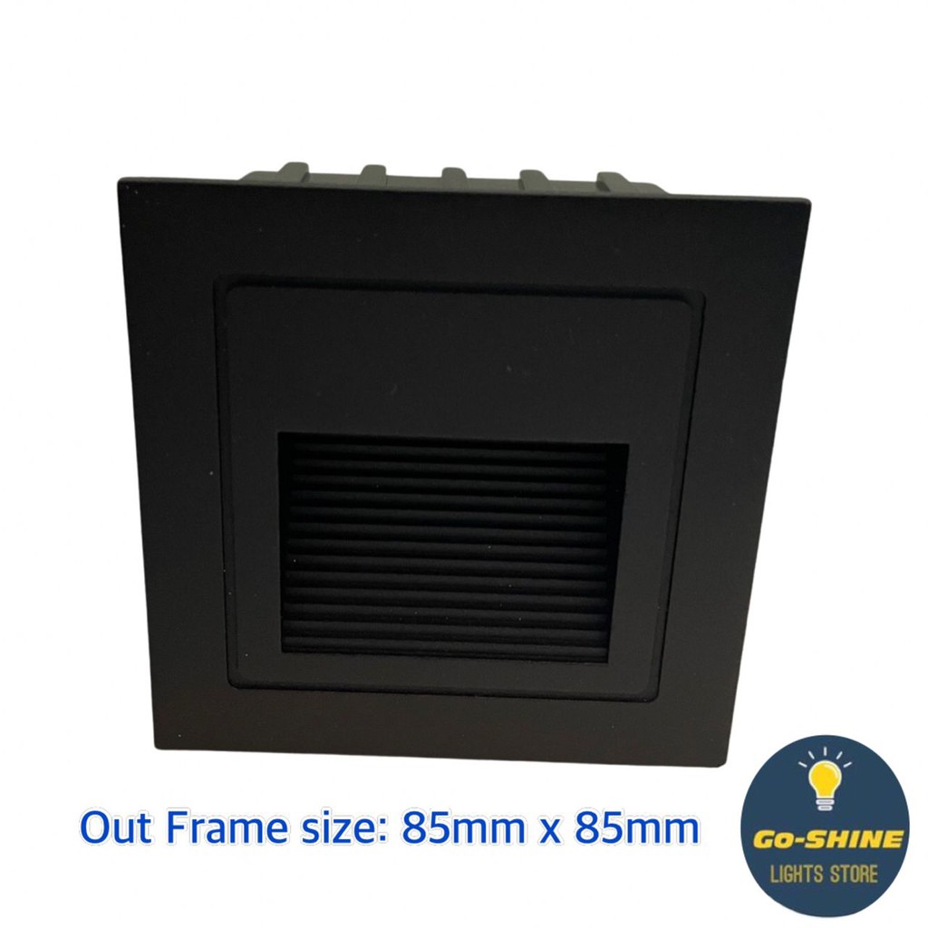 2W BLACK LED RECESSED WALL STEP/ STAIRCASE LIGHT | Shopee Malaysia