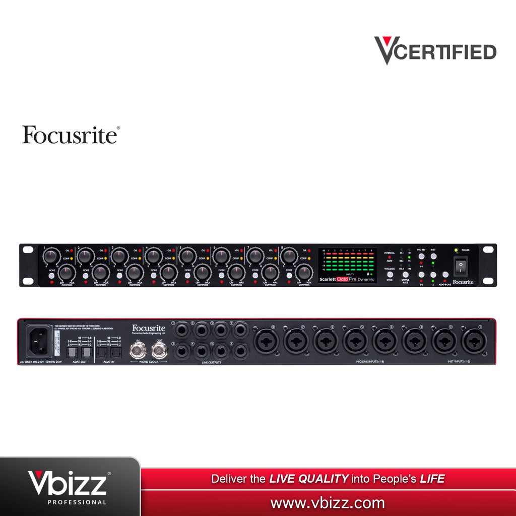 FOCUSRITE SCARLETT OCTOPRE DYNAMIC 8 Channel Preamp and Interface with ...