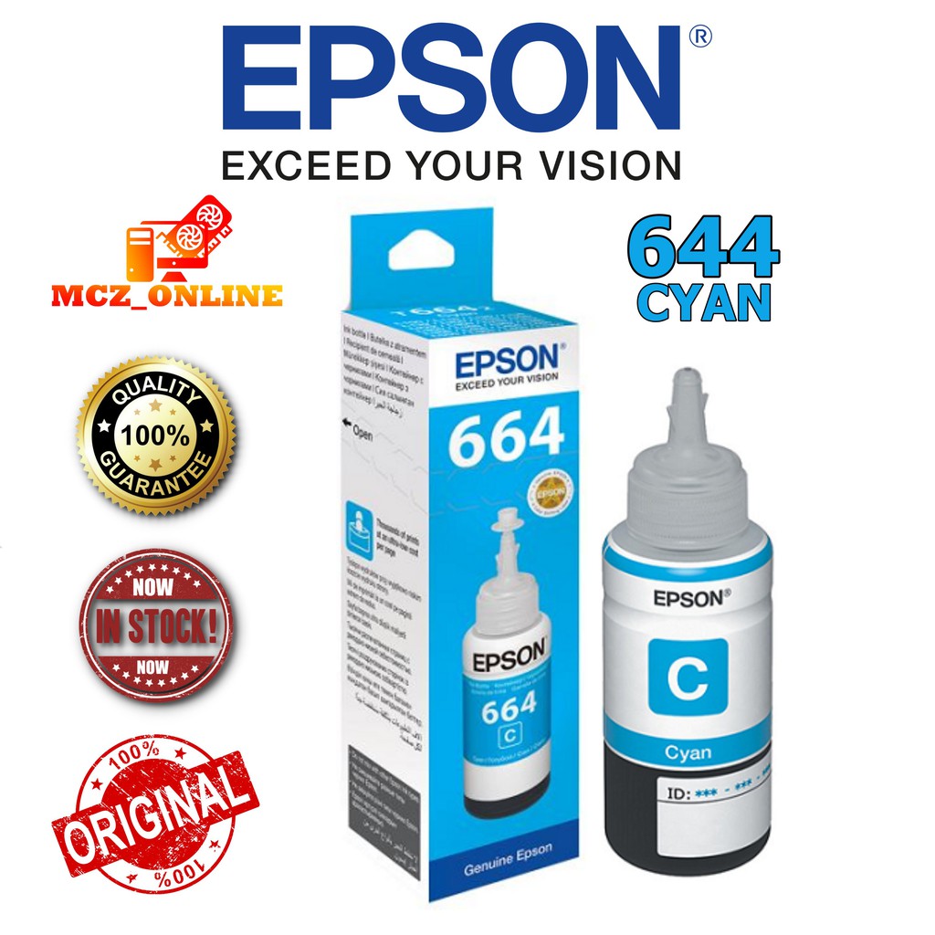 🔥HOT SELL🔥💯100% ORIGINAL💯 Epson 664 CYAN Ink Refill T6641 For Epson ...