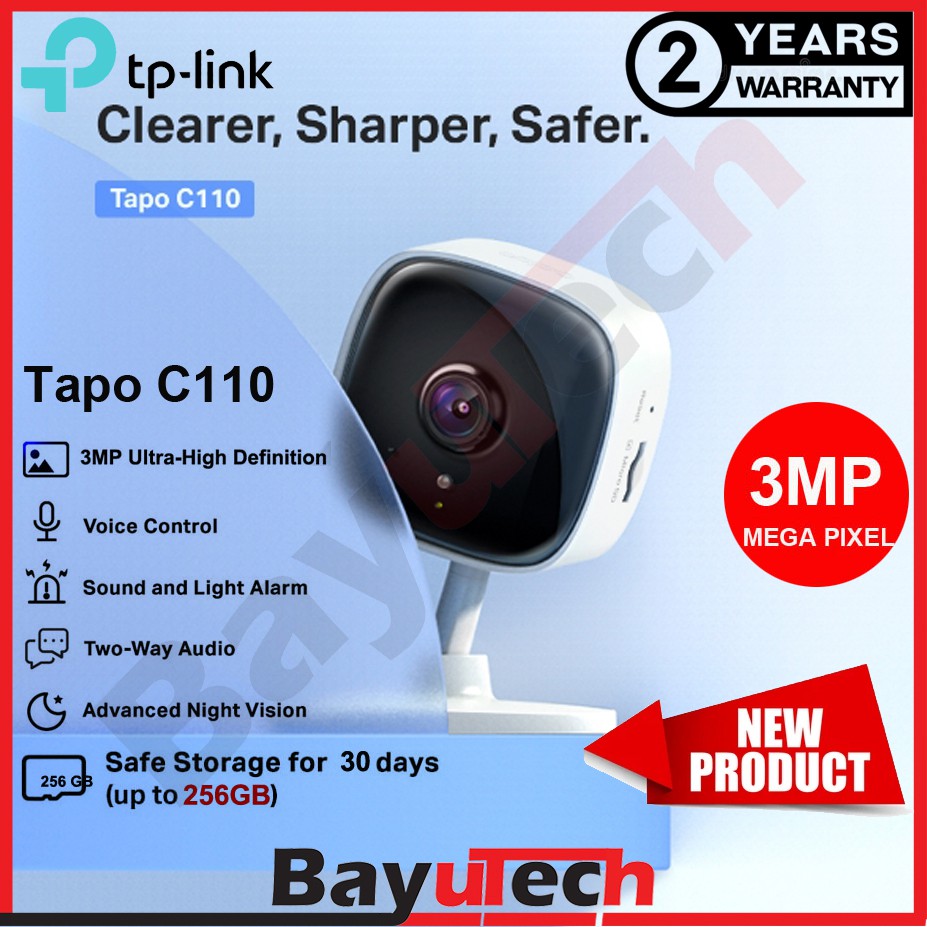 [Ready Stock] TP-Link Tapo C110 / C210 3MP Full HD Pan / Tilt Wireless WiFi CCTV Home Security ...
