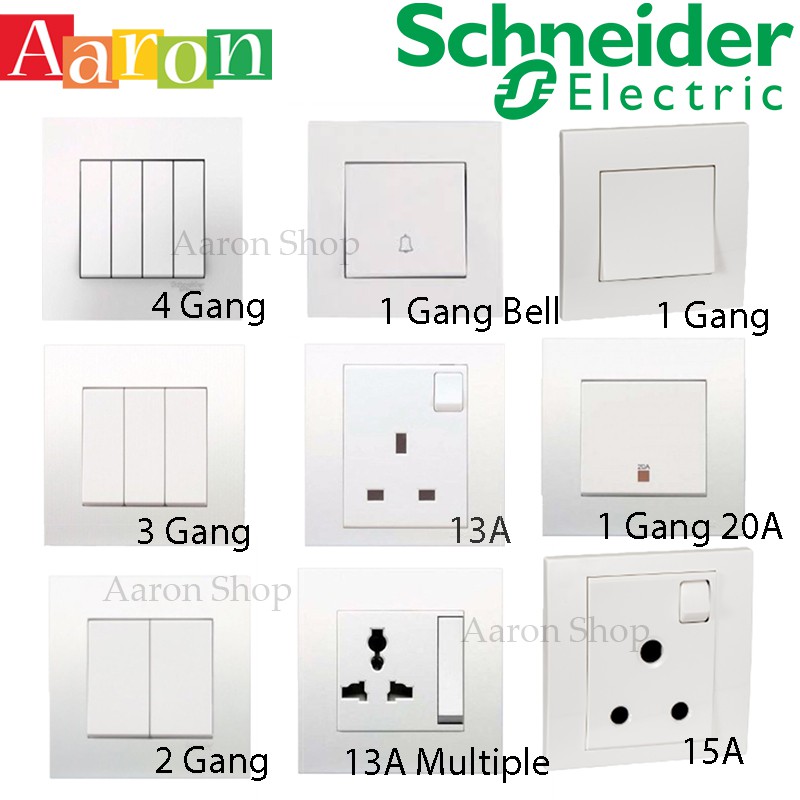 SCHNEIDER CLIPSAL VIVACE 13A/15A/1GANG 20A/1GANG BELL/1GANG/2GANG 250V ...