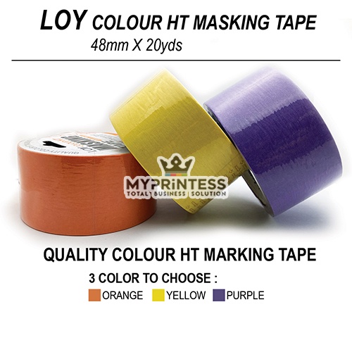 MYPRINTESS LOY COLOUR HT MASKING TAPE - 48MM x 20YDS (ORANGE / YELLOW ...