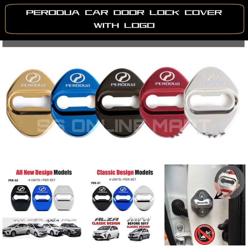 Clear Stock Promotion 4pcs PERODUA Door Lock Cover MYVI ARUZ BEZZA AXIA ...