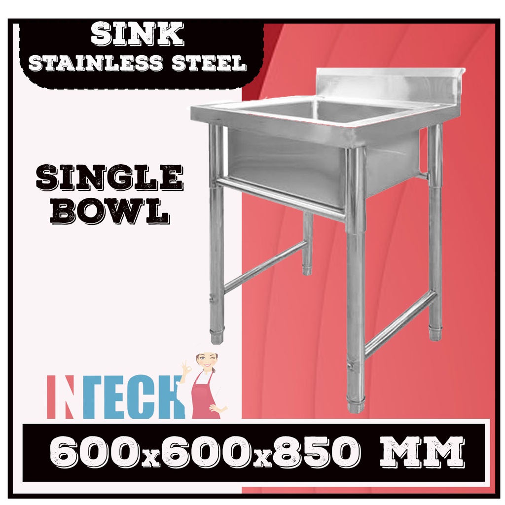 SINGLE BOWL STAINLESS STEEL SINK - 1 BOWL ( 600 X 600 X 850 MM ...