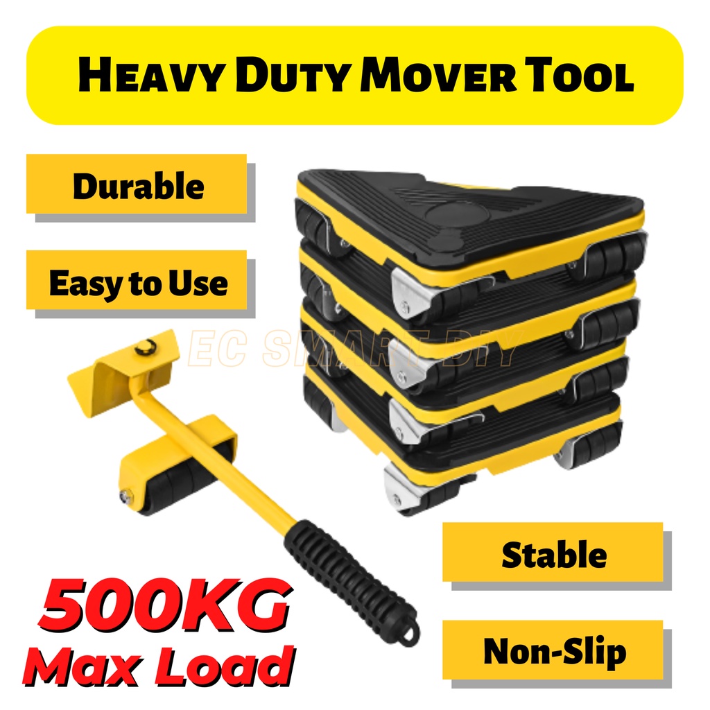 Heavy Duty Mover Tool Furniture Lifter 500KG 360° Wheel Strong Metal ...