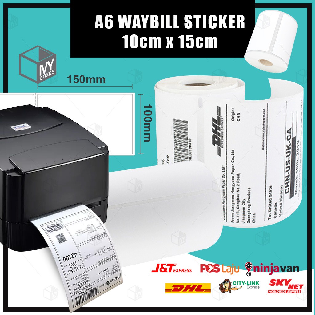 A6 Thermal Printer Label Sticker Courier Bag Shipping Air Waybill ...
