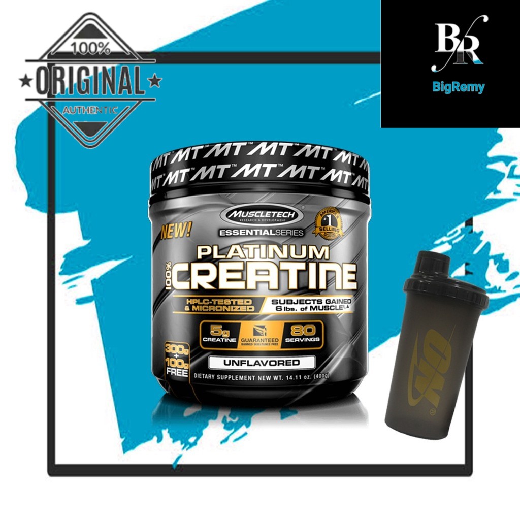 MUSCLETECH ESSENTIAL SERIES PLATINUM 100% CREATINE UNFLAVORED 400G ...