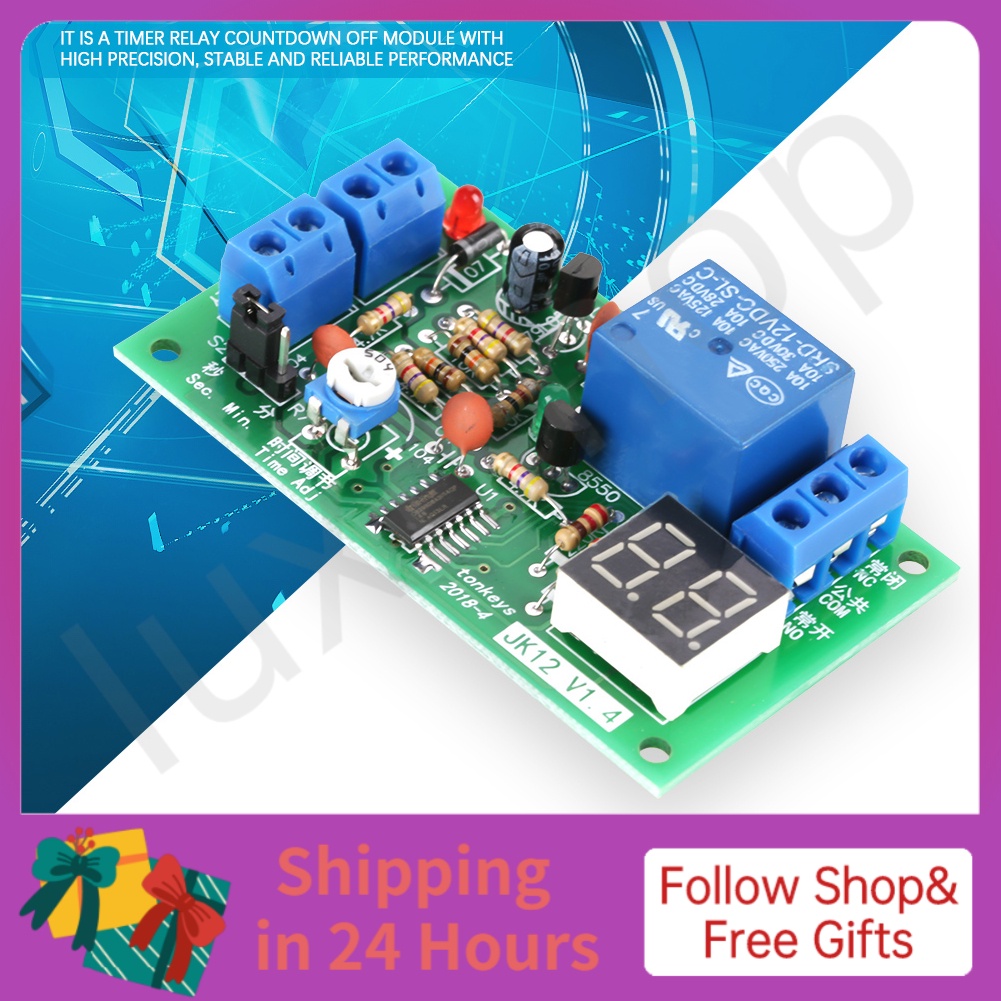 [Ready Stock] Iuxishop 1X 12V LED Display Countdown Timing Timer Delay Turn OFF Relay Switch ...