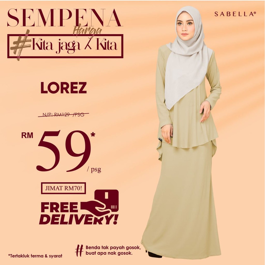 OFFER - BAJU KURUNG TAK PAYAH GOSOK / KURUNG LOREZ BY SABELLA | Shopee Malaysia
