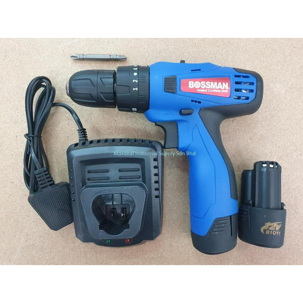 BOSSMAN BSB-120 12V Cordless Impact Drill Driver Set / Drill Tebuk ...