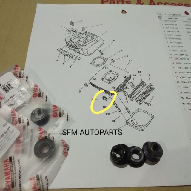 Yamaha rxz 125z ss rxz original nut blok | Shopee Malaysia