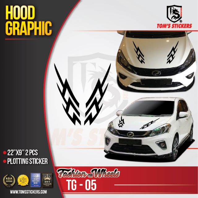 Hood Sticker for exora axia myvi satria alza Swift | Shopee Malaysia