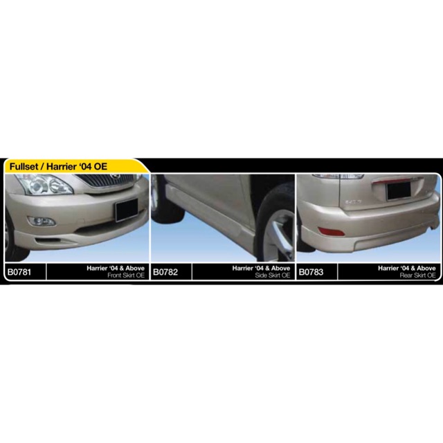 Toyota harrier oem bodykit body kit front side rear skirt skirt lip ...