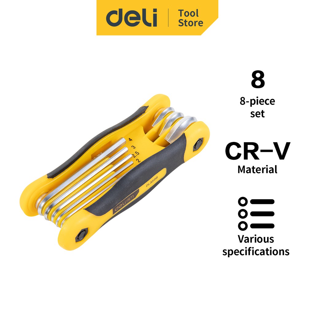 Deli Tools Hex Key Sets 8 Piece Set CR-V Material [1.5-8mm] DL3598 ...