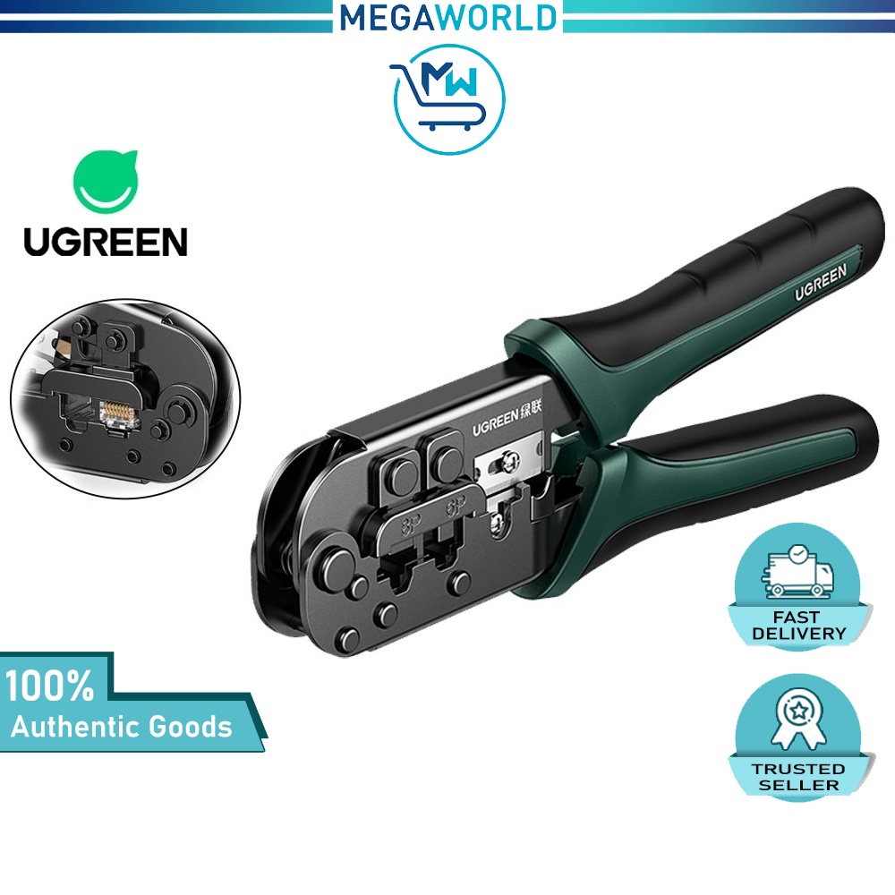 UGREEN Multifunction Crimping Tool Crimping Cutting Stripping LAN Cable Connector CAT8 CAT7 CAT6 ...