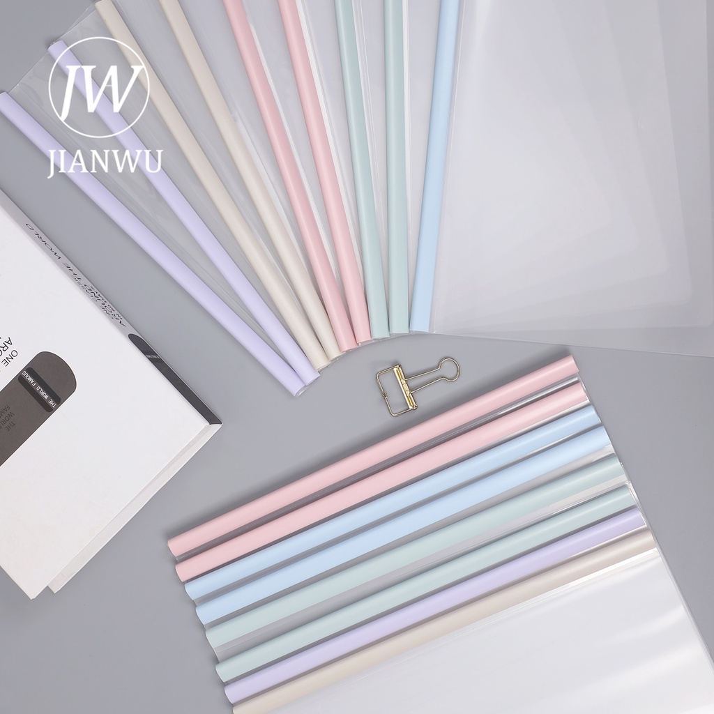 JIANWU 5 Pcs/set A4 Morandi Color Folder Test Paper and Document Rod ...
